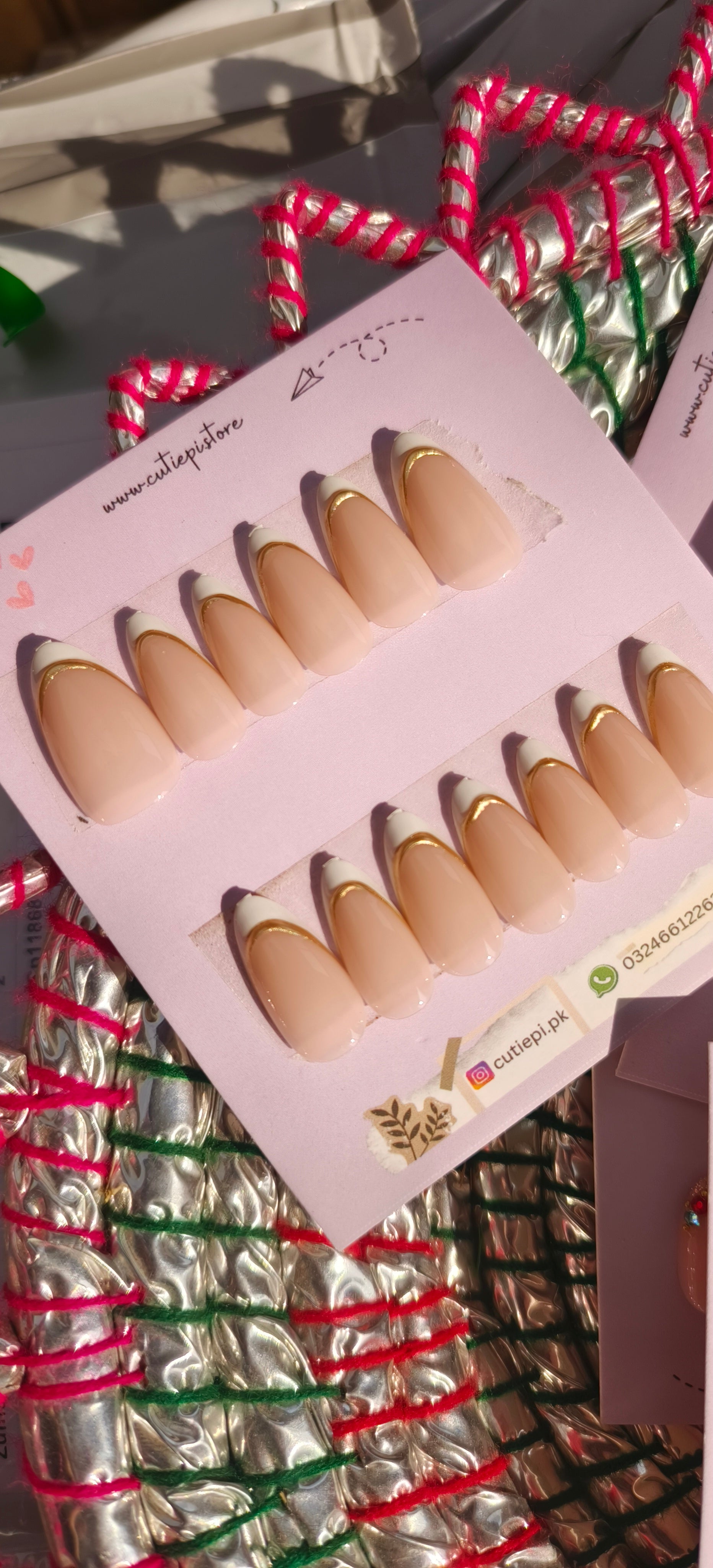 Deal of the Day- Pack of 3 Bridal Nails- Premium Gel based Handmade Na ...